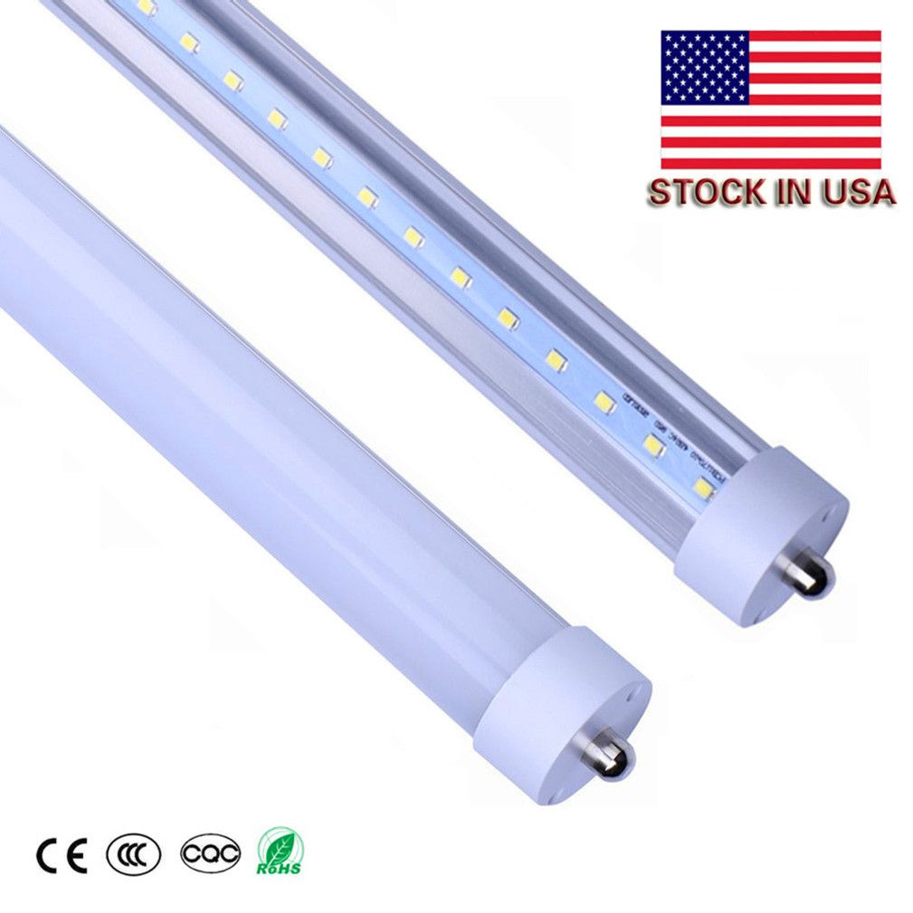 8 Foot LED Bulb Light T8 8ft LED Single Pin FA8 V Shaped SMD2835 45W ...