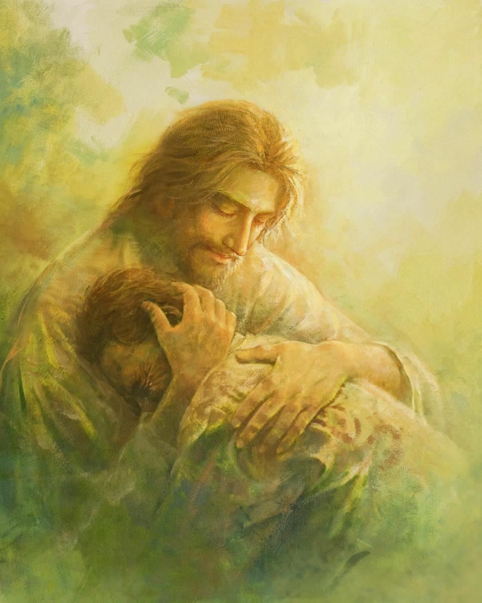 Jesus Christ Hugging Man