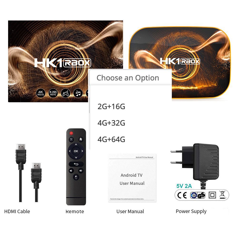 HK1 RBOX Smart TV Box Android 10.0 4GB 32G 64GB Rockchip RK3318 1080P H ...