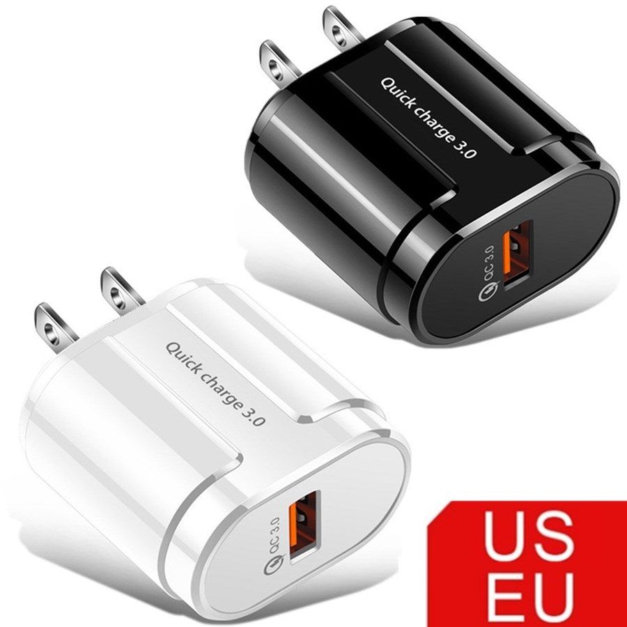 QC3.0 Adaptive Fast Charging Quick Charge Wall Charger Eu US Plug 5V 3A ...