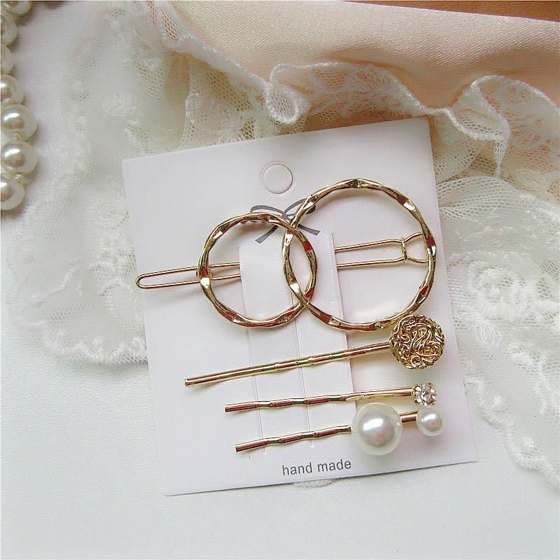 INS Fashion Pearl Women Hair Clips Rhinestone Girls Designer Hair Clips ...