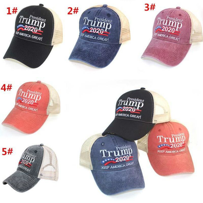 Trump Baseball Hat American Election Adjustable Net Embroidery Hats ...