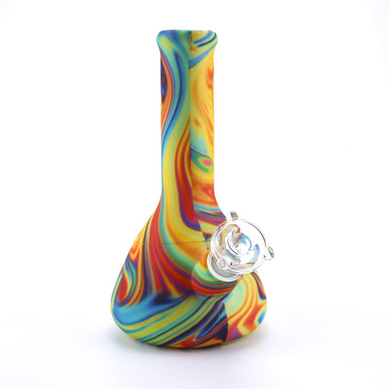 2021 8.7 Inch Silicone Water Pipe With Glass Bowl Silicone Tobacco ...