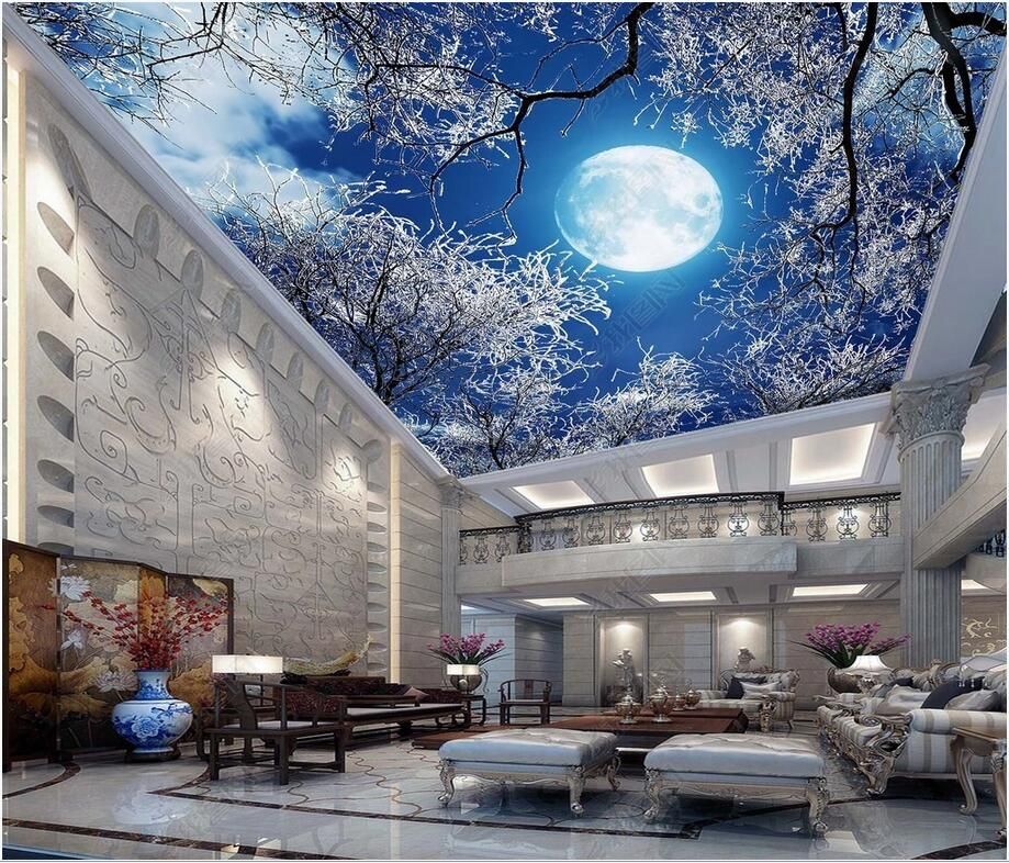 Ceiling Murals Wallpaper Night Sky | Shelly Lighting