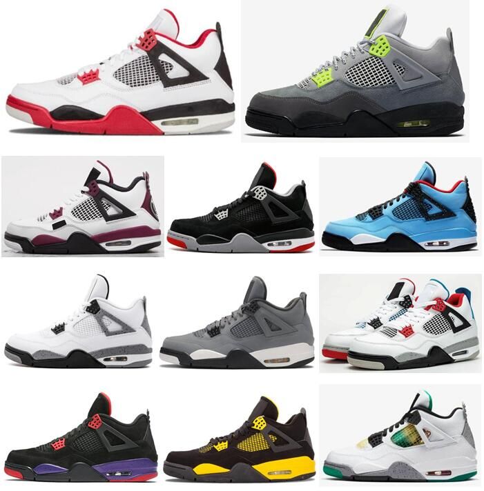 New 4s 2020 Fire Red Bred Neon Paris Black Cat Cool Grey Rasta ...
