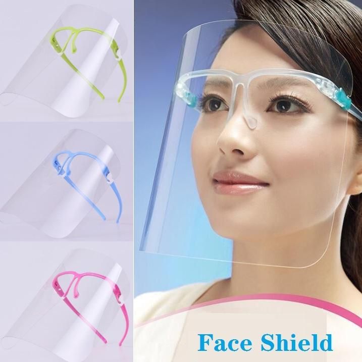 Designer Masks Online Sale Plastic Face Shields With Glass Holder ...