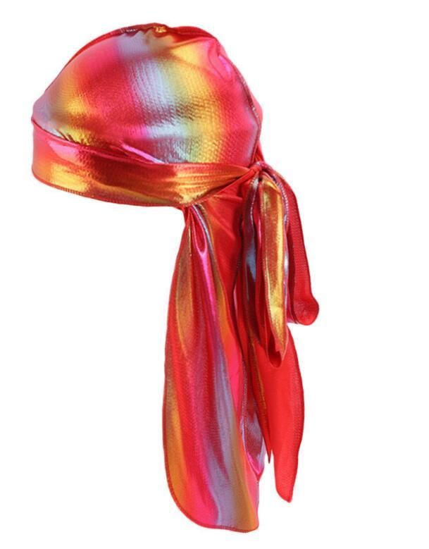 Colorful Sparkly Mens Turban Durag With Shiny Silky Finish Headwear ...