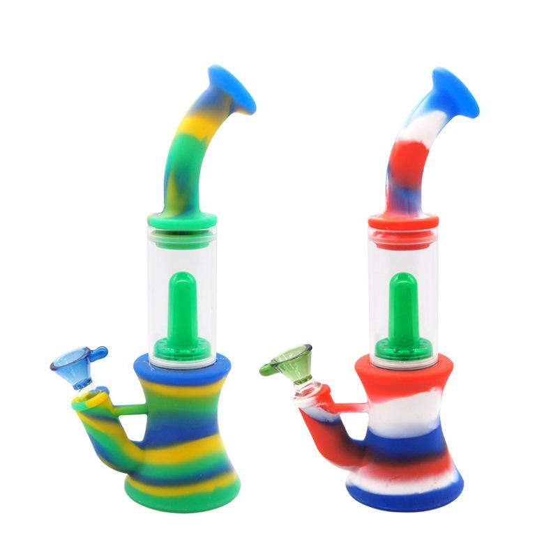 ful Silicone Bongs Percolators Inline Perc Removable Water Pipe Bong ...
