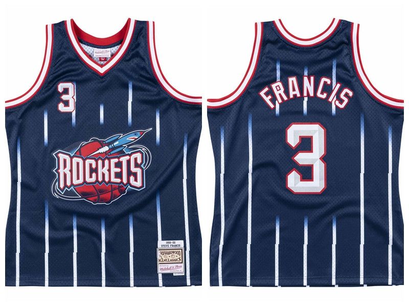 2021 Men Houston Rockets Steve Francis 3 Mitchell & Ness Teal Road 1999 ...