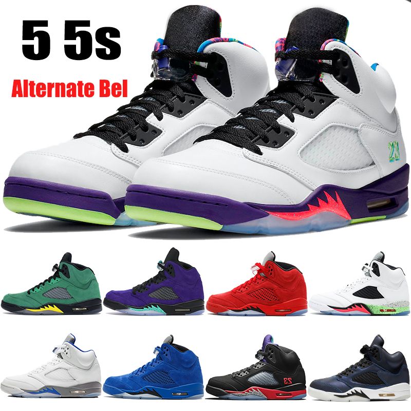 New Arrival 5 5s Alternate Bel Grape Jumpman Basketball Shoes Blue ...