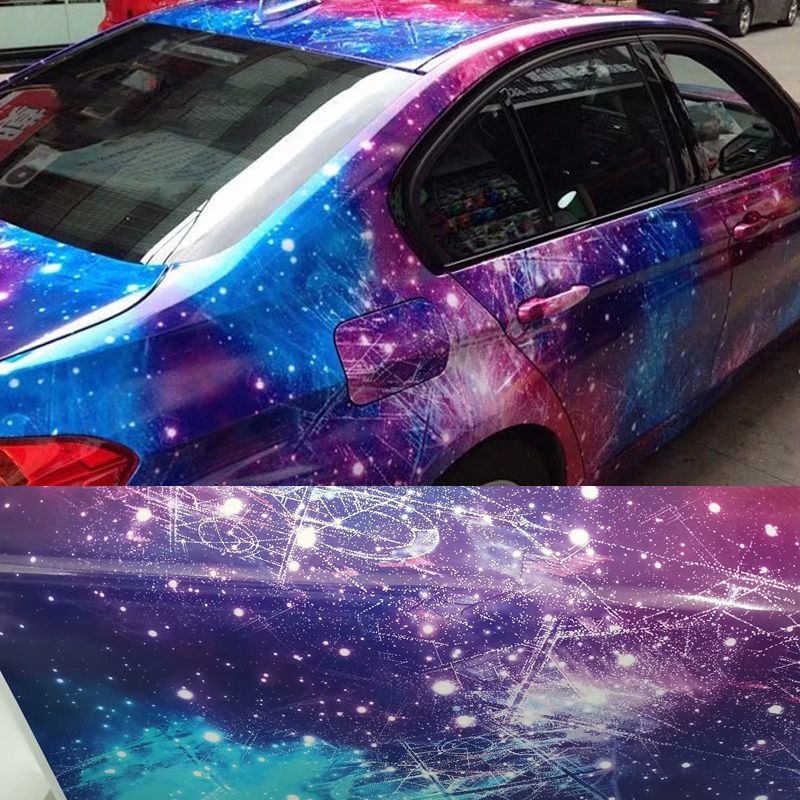 2021 Graphic Sticker Bomb Galaxy Vinyl Film Wrap Galaxy Starry ...