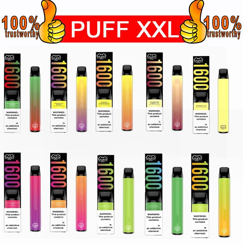 Puff XXL Disposable Vape Pen Pods Device Puff Xxl 850mAh Battery 1600 ...