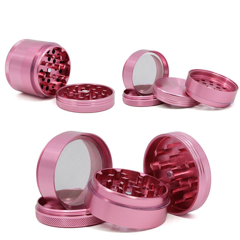 Wholesale BRAND Smoking Pink Grinders 55mm 4 Layer Zicn Alloy CNC Teeth ...