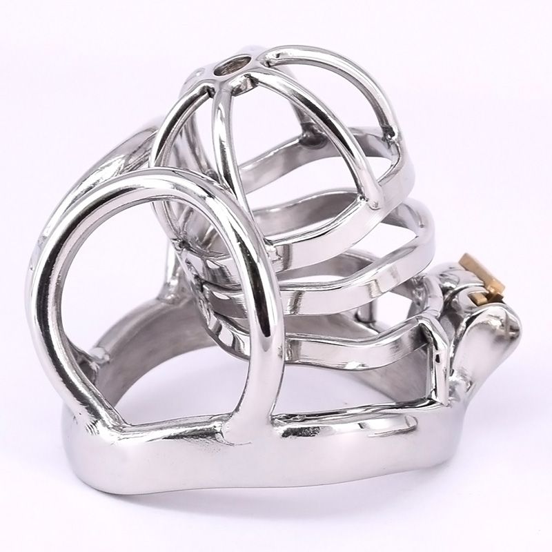 Stainless Chastity Device Metal Balls Locking Cockrings Male Cock Cage ...