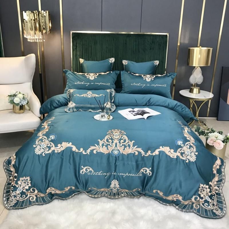 Silk Cotton Luxury Royal Bedding Set King Queen Size Silky Soft Duvet