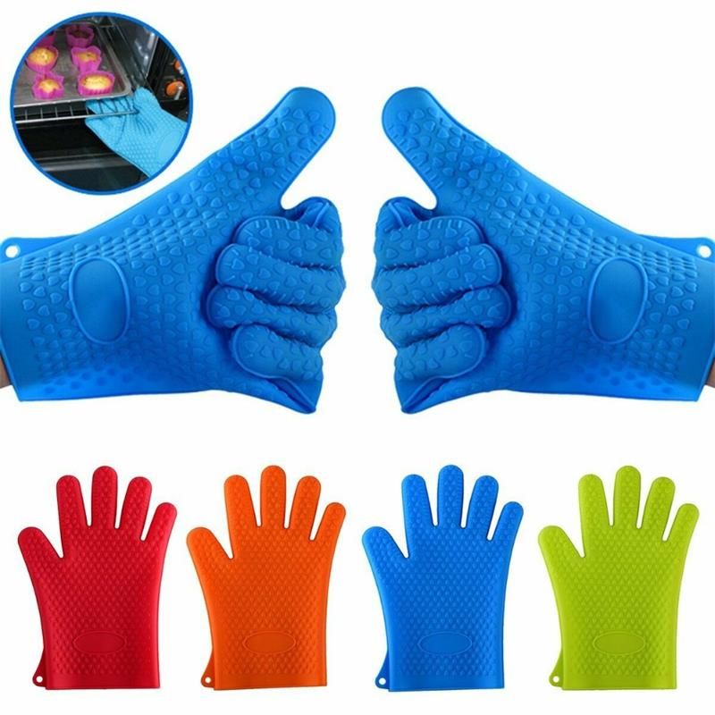 2020 Silicone Heat Resistant Glove Multifunction Oven Mitts BBQ Gloves ...