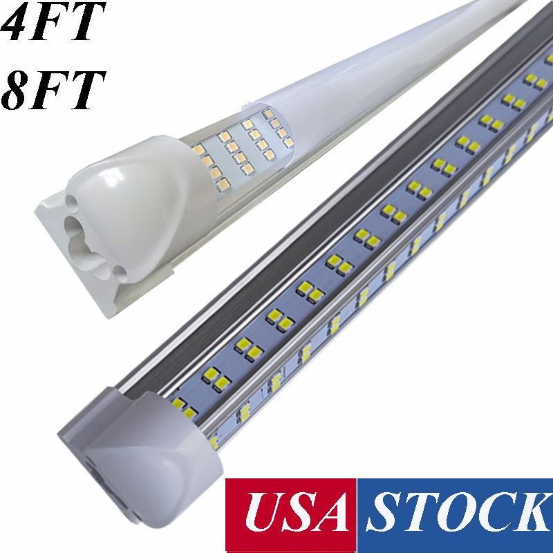 LED Tube Light,V Shape 8FT 4FT LED Light Fixture,Double Side Integrated ...
