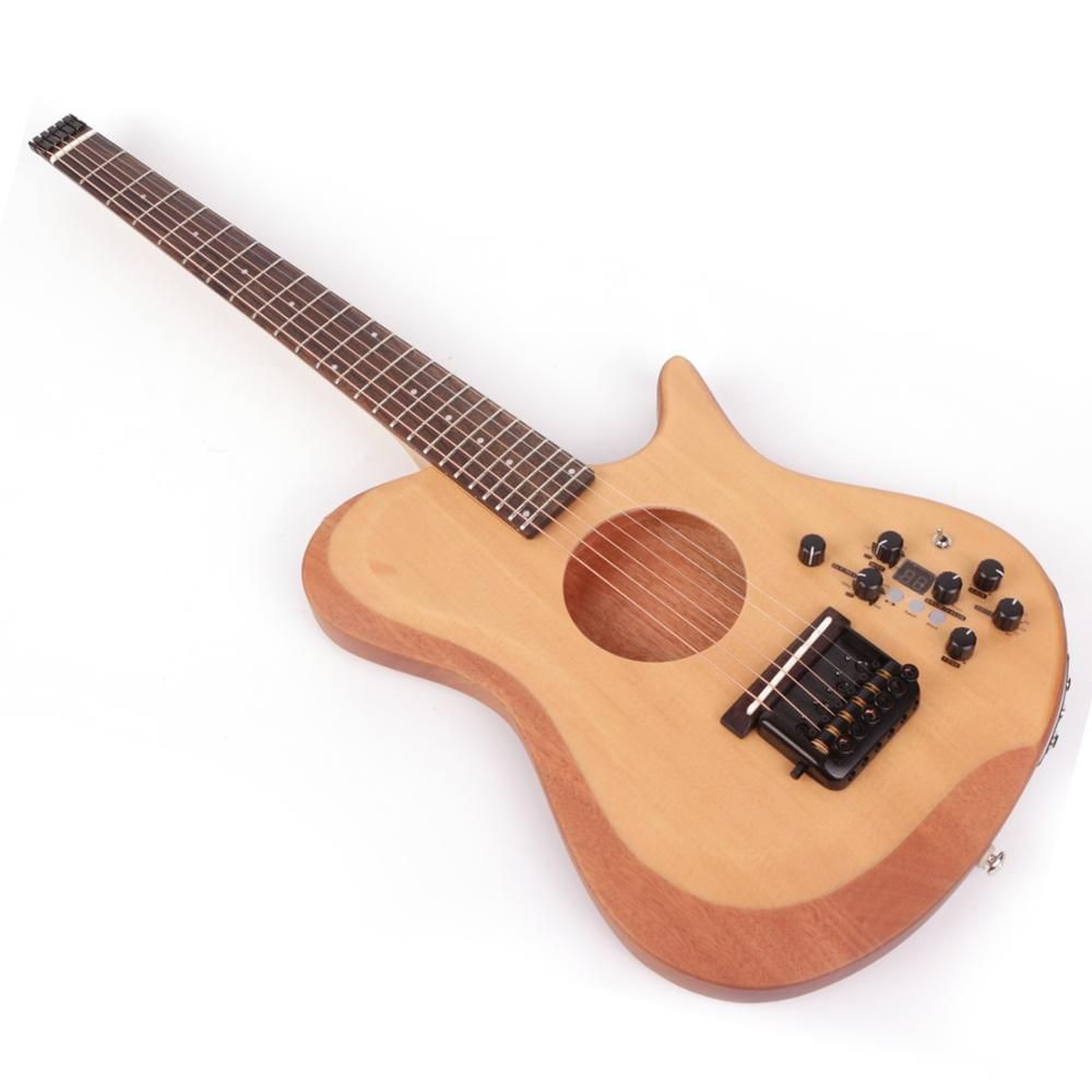 Headless Electric Acoustic Silent Left Right Hand Guitar Travel Mini ...