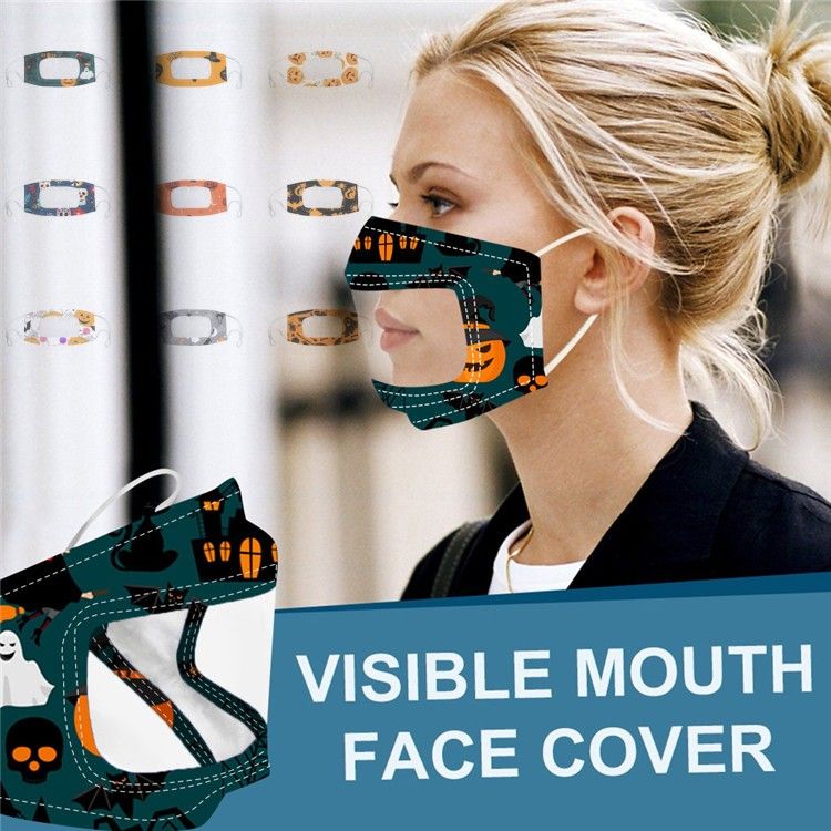 2020 Visible Face Mouth Cover Mask For Deaf And Mute Halloween Party ...