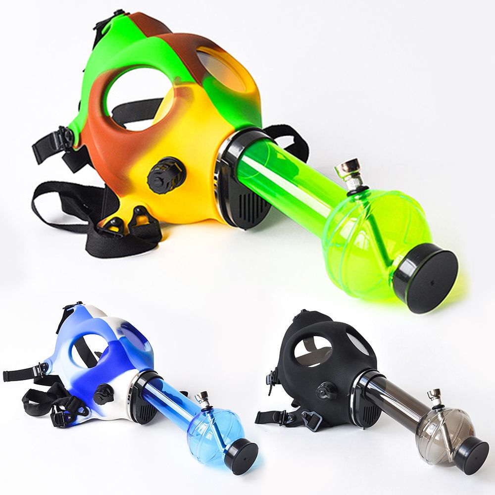 2020 Silicone Mask Creative Acrylic Smoking Pipe Gas Mask Pipes Acrylic ...