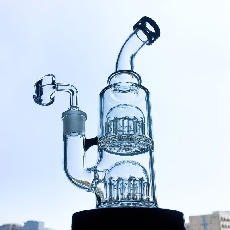2020 8 Inch Thick Bongs Toro Perc Glass Water Pipes 12 Arms Double Tree ...