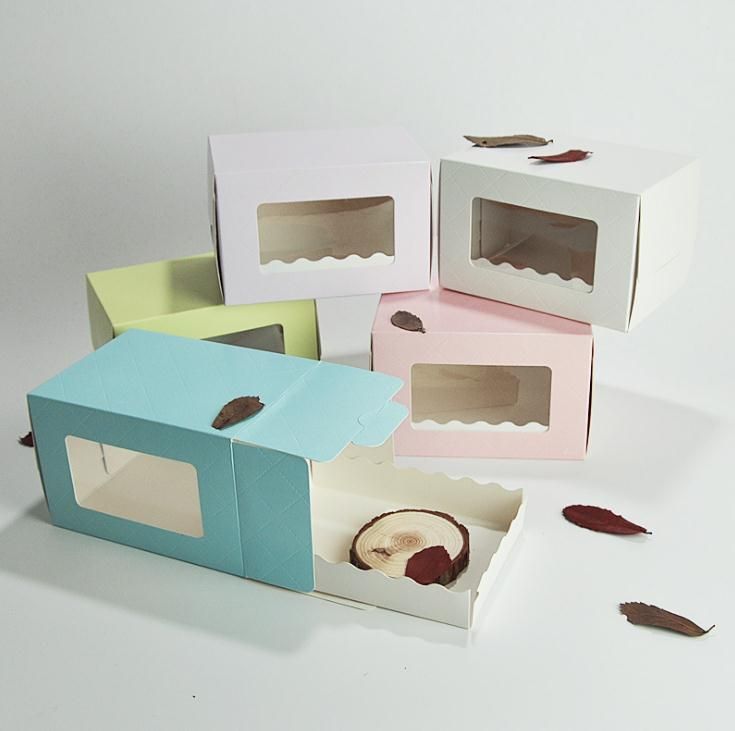 2021 Cake Box With Window Swiss Roll Cake Boxes Kraft Paper Baking ...