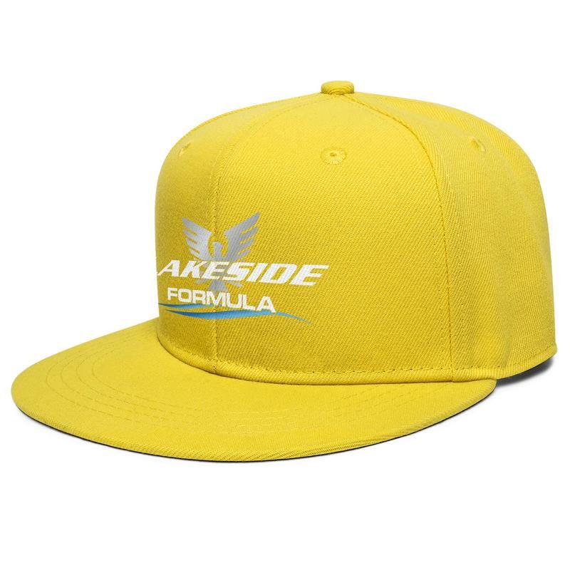 Formula Boats Lakeside Logo White Unisex Flat Brim Baseball Cap Plain ...