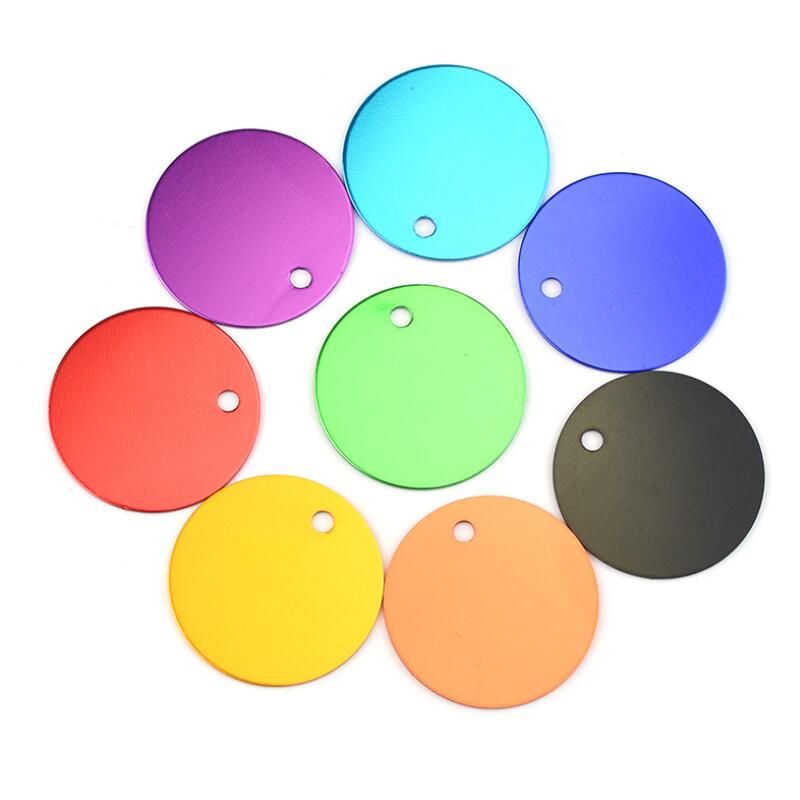 Round Shape Pet ID Tag 2 Sided Can Custom Engraved Dog Tag Pet Name ...