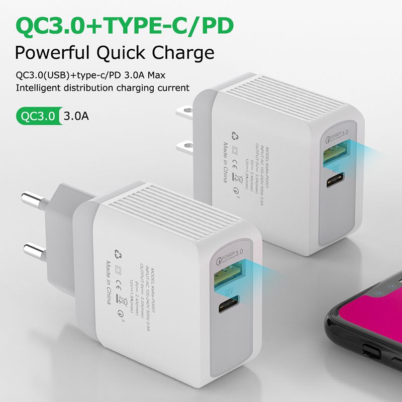 Quick Charge 3.0 PD Charger 18W USB Type C Mobile Phone Charger Adapter ...