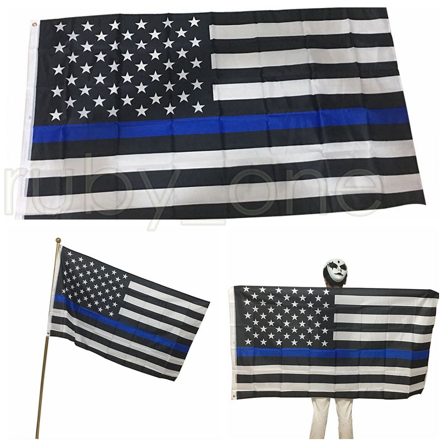 2021 90*150cm BlueLine USA Police Flags 3x5 Foot Thin Blue Line USA ...