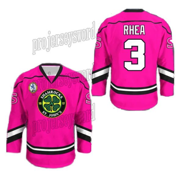 Mag A3740 #3 Ross Rhea St. JohnS ShamrockS Hockey Jersey 100% Stitched ...