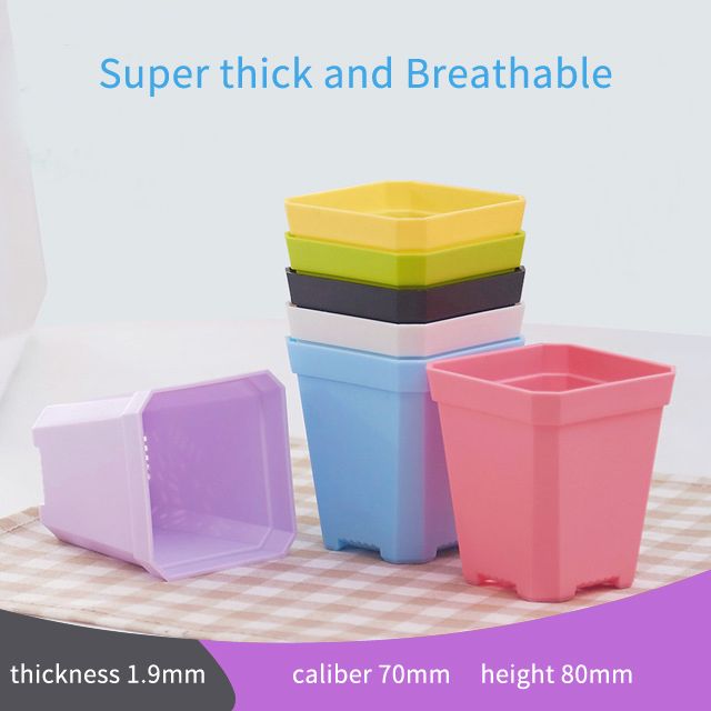 2020 Wholesale Super Thick Plastic Small Square Pots Colorful And ...