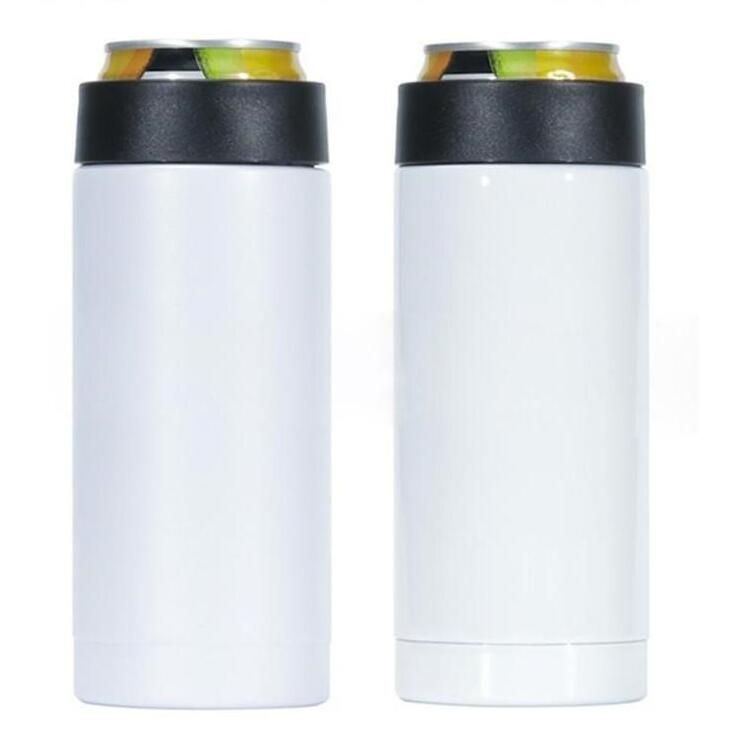 12oz Sublimation Can Cooler Heat Transfer Slim Can Insulator Stainless ...