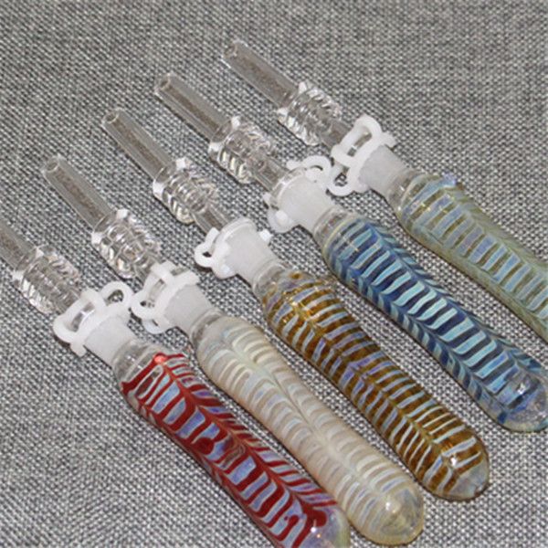 Micro NC Kits 10mm Mini Glass Pipe With Quartz Tip Smoke Dab Straw Set ...