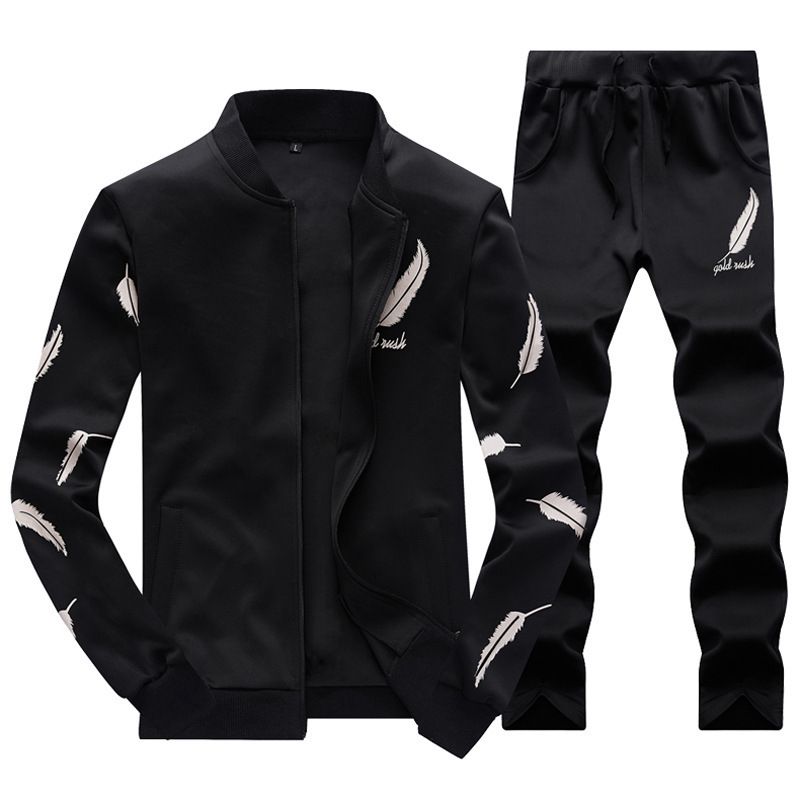 ASALI Mens Tracksuit Zipper Spring Sets Fleece Casual Men Set 3D Print ...