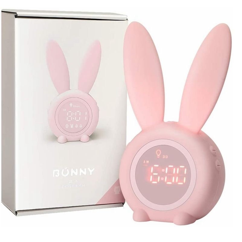 Cute Rabbit Digital Alarm Clock Kid's Bedroom Night Light pink 【SALE ...