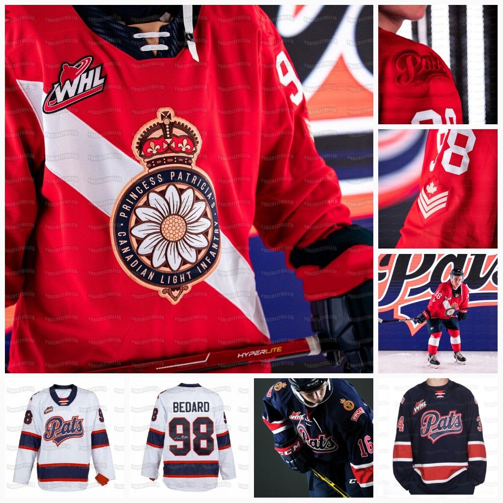 2021 WHL Regina Pats Hockey Jersey Connor Bedard Carter Massier Zack ...