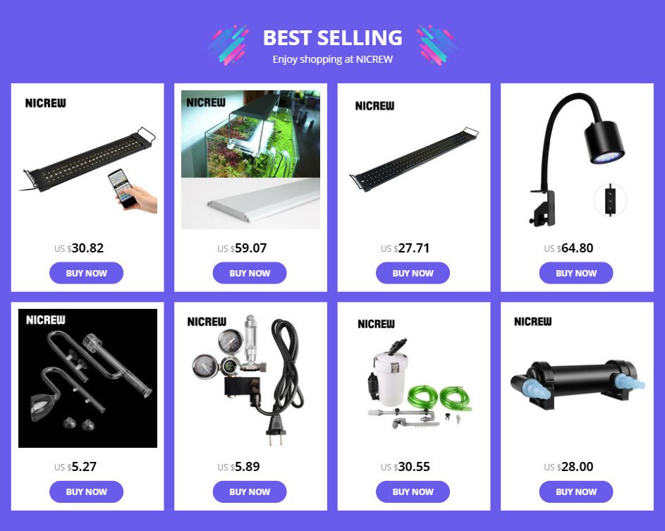 Nicrew Led Aquarium Light Fish Tank With Extendable Brackets | Shelly ...