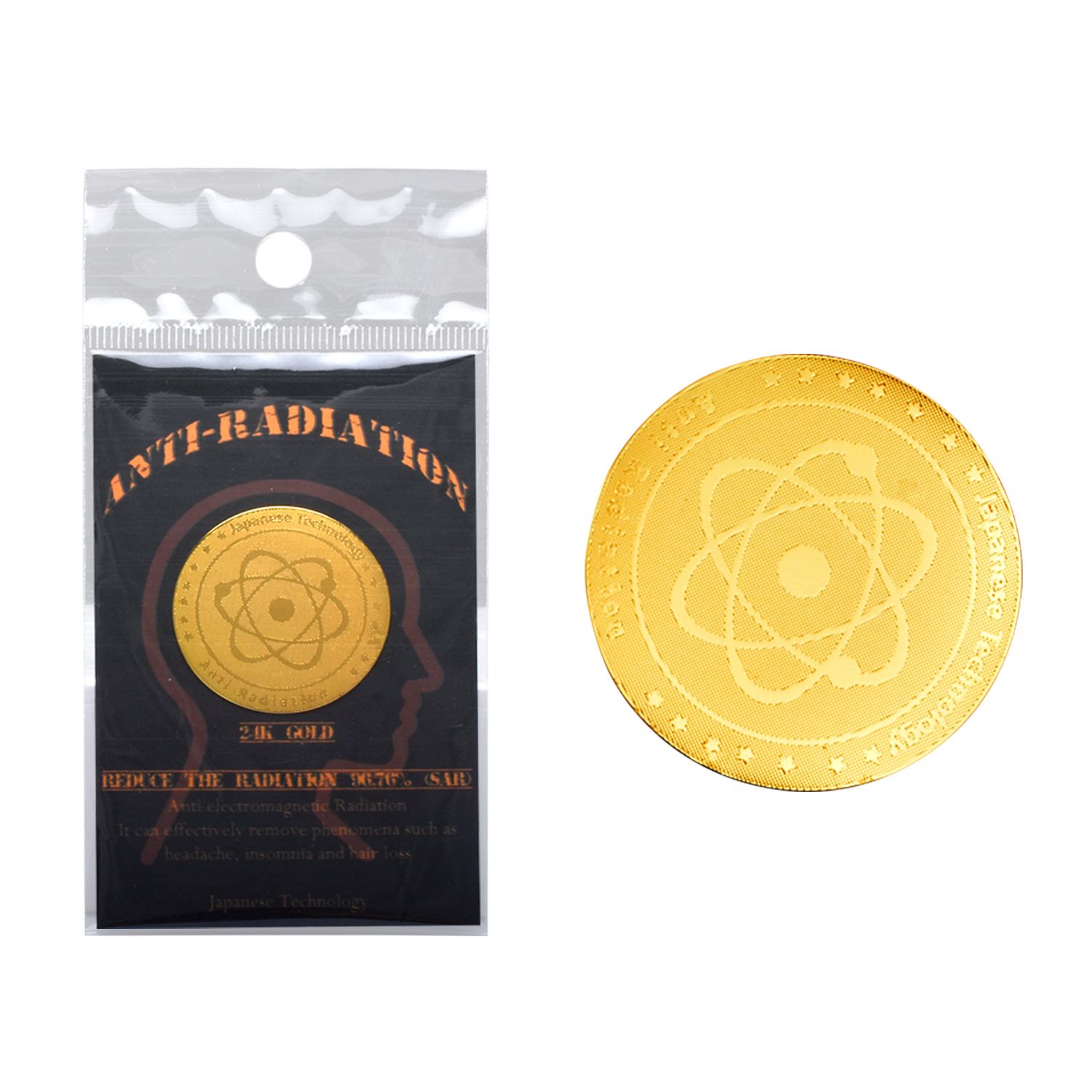 2021 Newest Design Round Golden Anti Radiation Chip Shield Keep Body ...