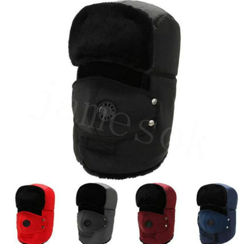 2021 Winter Trooper Hat Bomber Hats With Mask And Ear Flaps Windproof ...