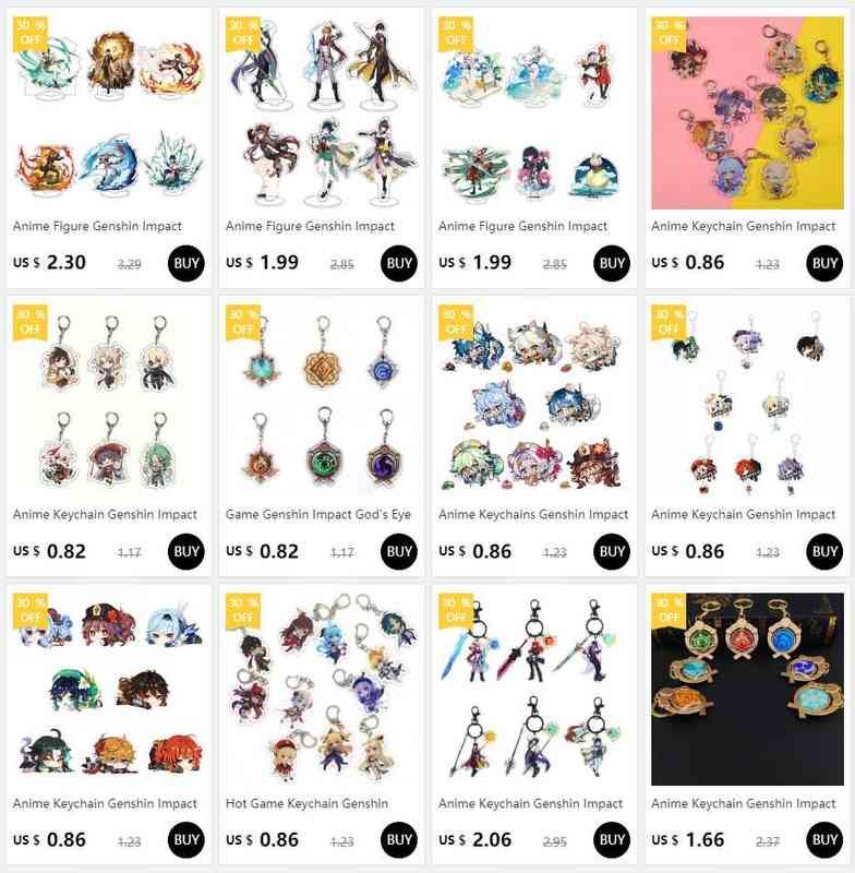 Best And Cheapest Key Rings Anime Keychain Genshin Impact Kaeya Razor ...