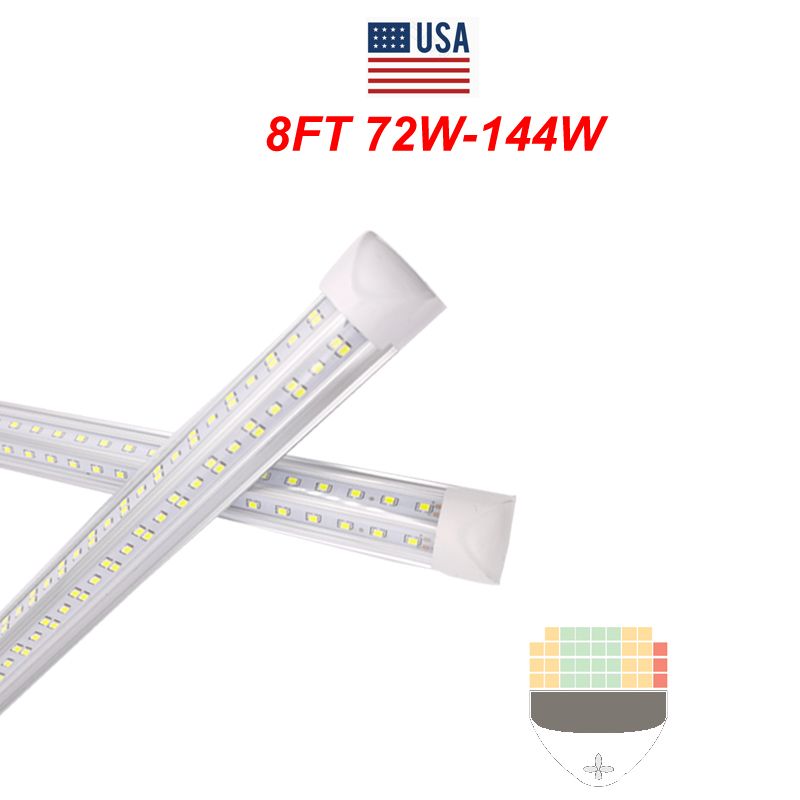 8ft Led Tube Lights T8 Integrated V Shaped Led Lights Cooler 6000 6500K ...