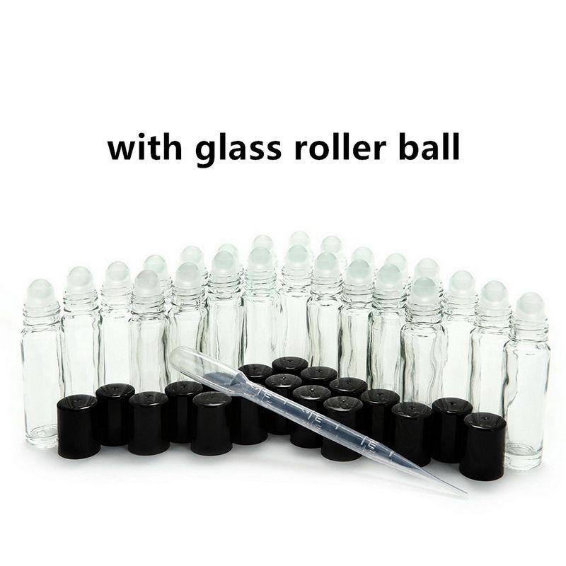 Wholesale 10ml Plain Clear Glass Roll On Bottles Empty Stainless Steel ...