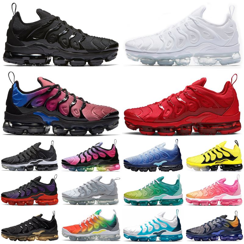 2020 Tn Plus Neon Men Women Running Shoes Triple Black Be True Violet ...