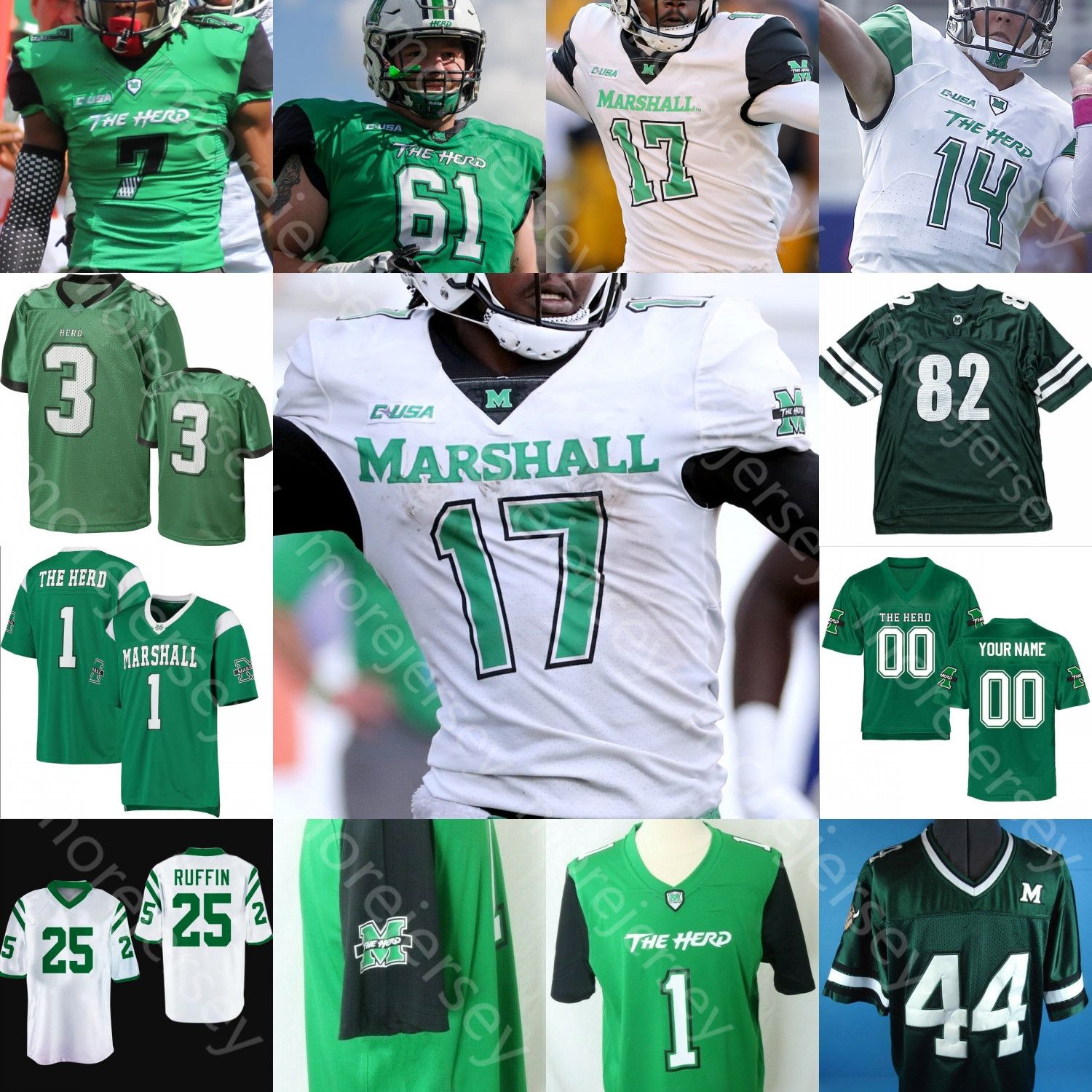 2021 Custom Marshall Thundering Herd Football Jersey NCAA College Randy ...