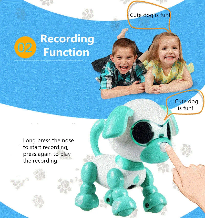 Mini Perro Robot Con Ojos LED Inteligente Talking Walking Puppy Puppy ...