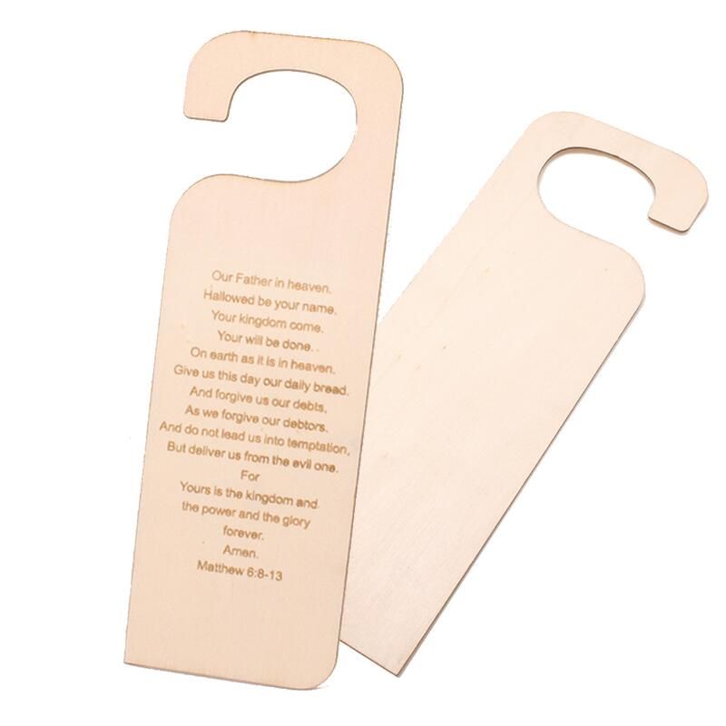 Wooden Door Handle Hanger Engraved Easter Wood Door Knob Sign Plain ...