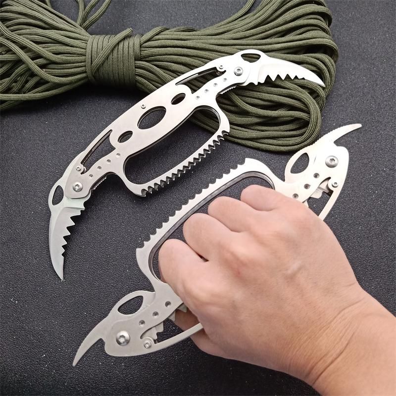 Top Quality Two Blades Claw Folding Knife 440C Satin Blade Stainless ...