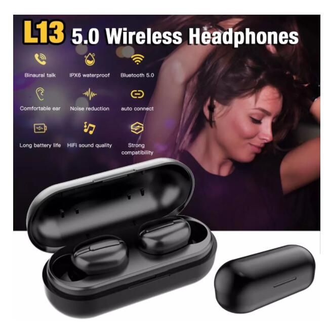 L13 Wireless Headphones Bluetooth 5.0 Earphone TWS HIFI Mini In Ear ...
