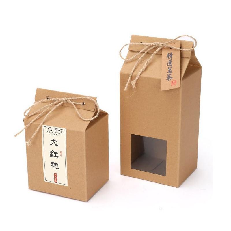 Tea Packaging Box Cardboard Kraft Paper Bag Folded Food Nut Tea Box ...